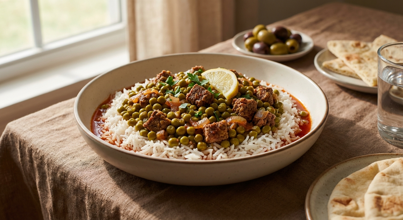 Bazella w Riz (Lebanese Peas and Rice) Recipe — Zaffaron
